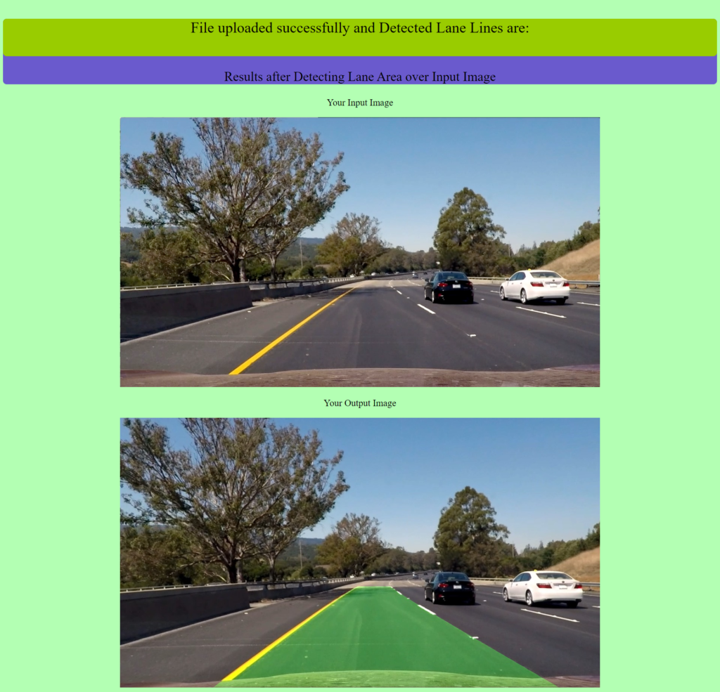 Road Lane Detection Computer Vision Python Flask Web App Projectworlds Store 3887